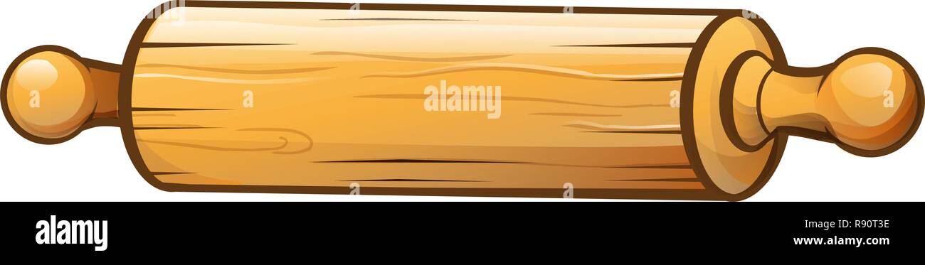 rolling pin cartoon isolated on white background Stock Vector Image ...