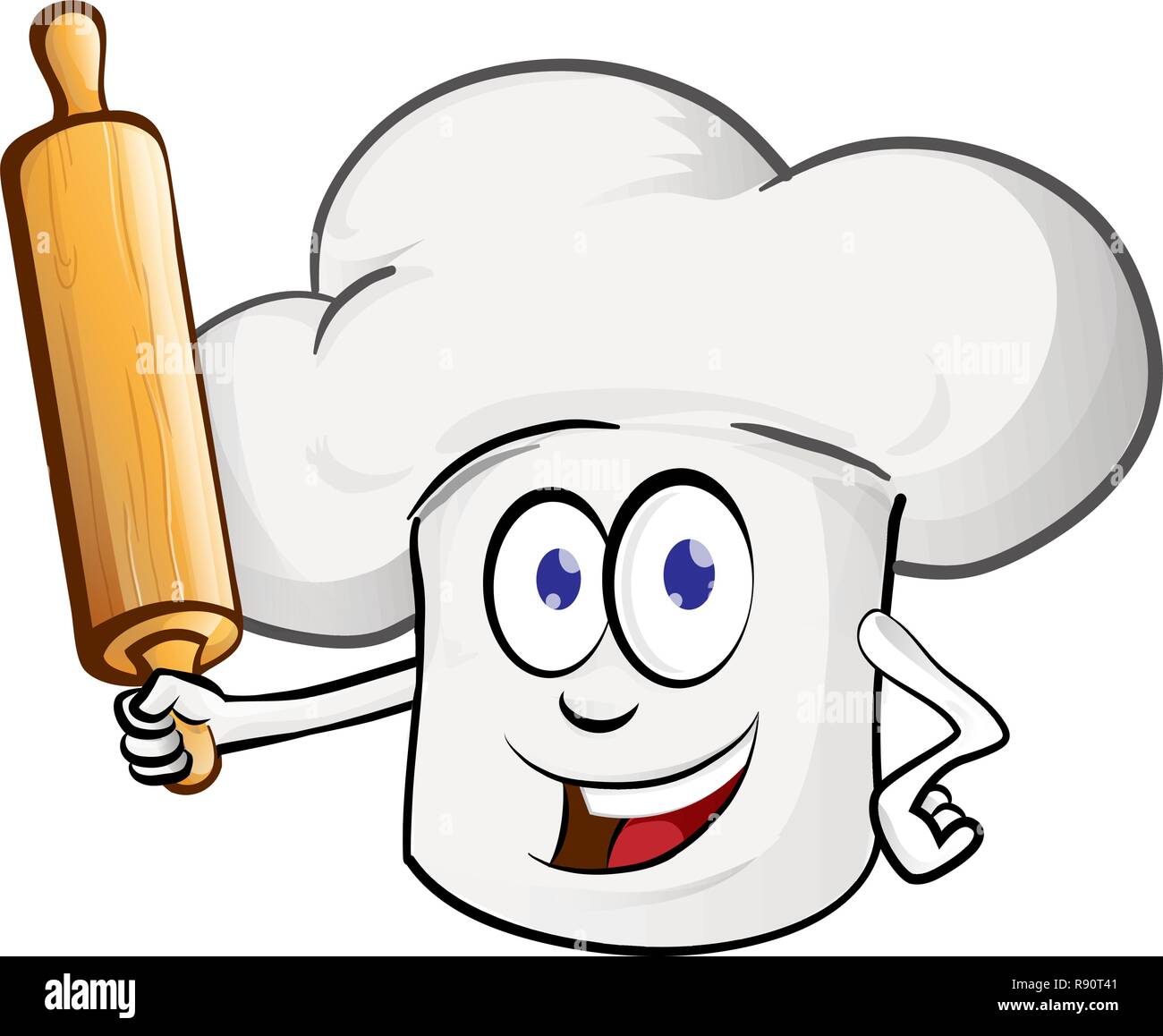 chef cartoon with rollin pin cartoon Stock Vector Image & Art - Alamy