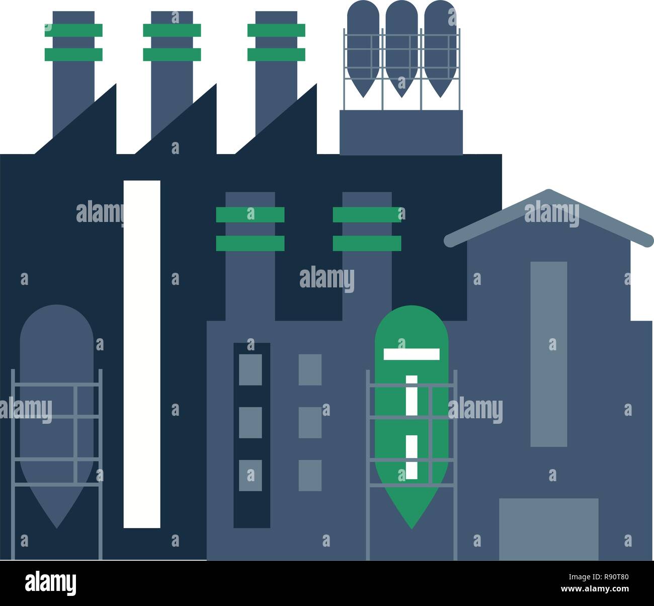 Steel manufacturing plant exterior Stock Vector Images - Alamy