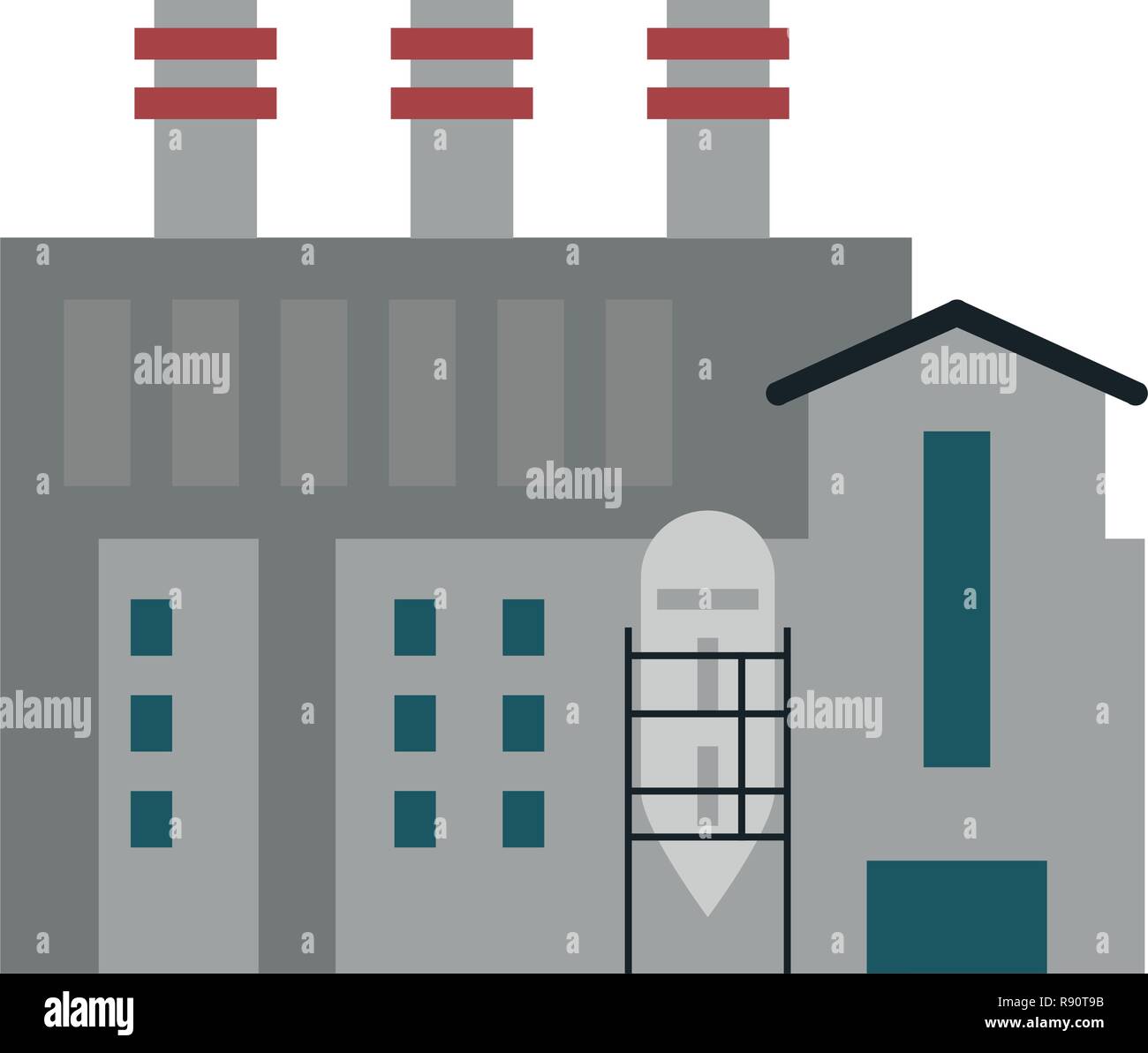 Steel manufacturing plant exterior Stock Vector Images - Alamy