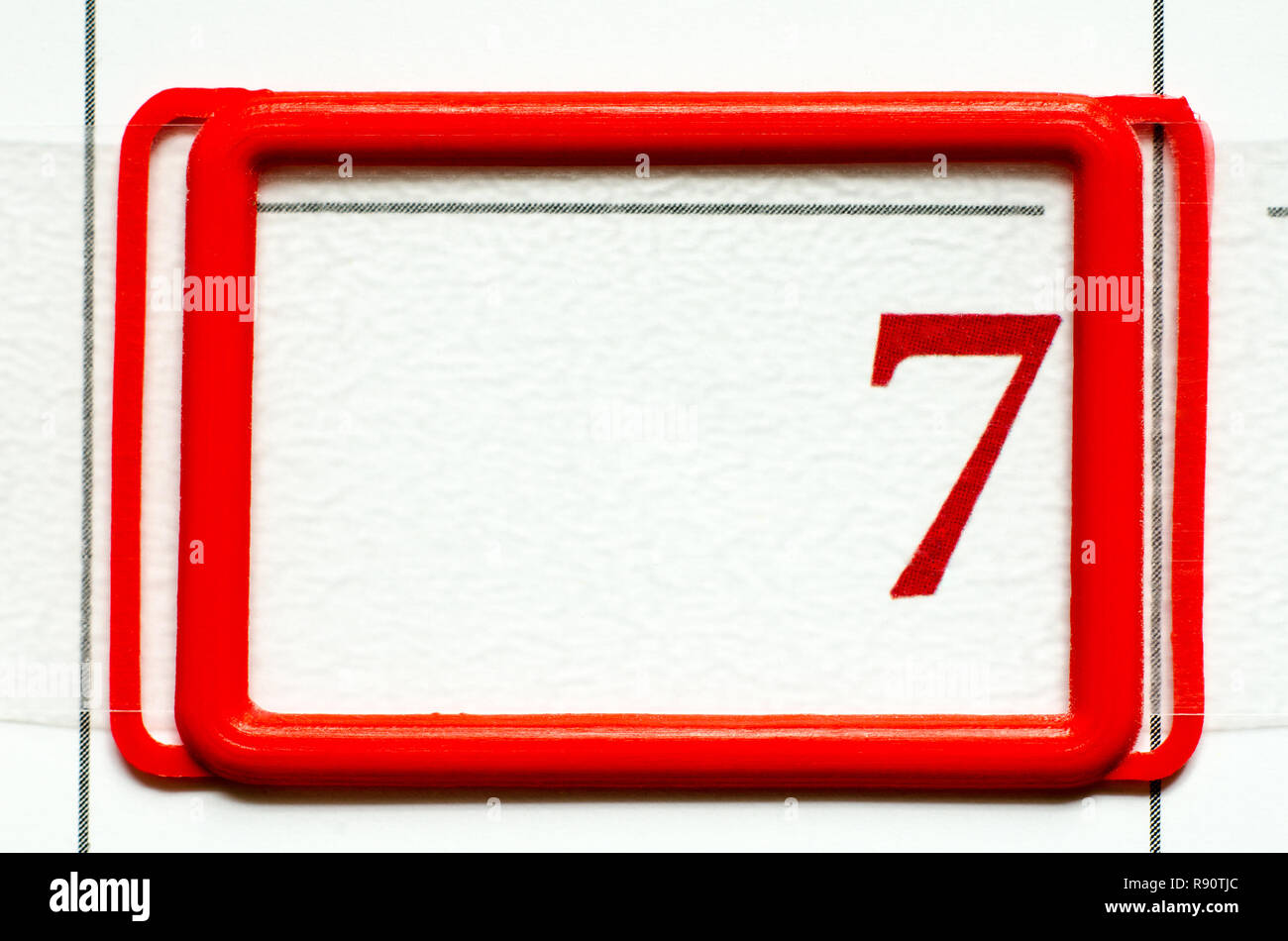 calendar date with number seven Stock Photo - Alamy