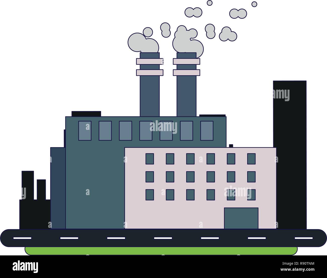 Factory on the street Stock Vector Image & Art - Alamy