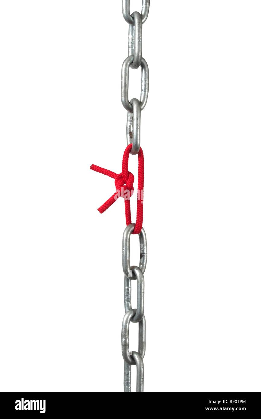Macro of broken chain isolated on white background Stock Photo - Alamy