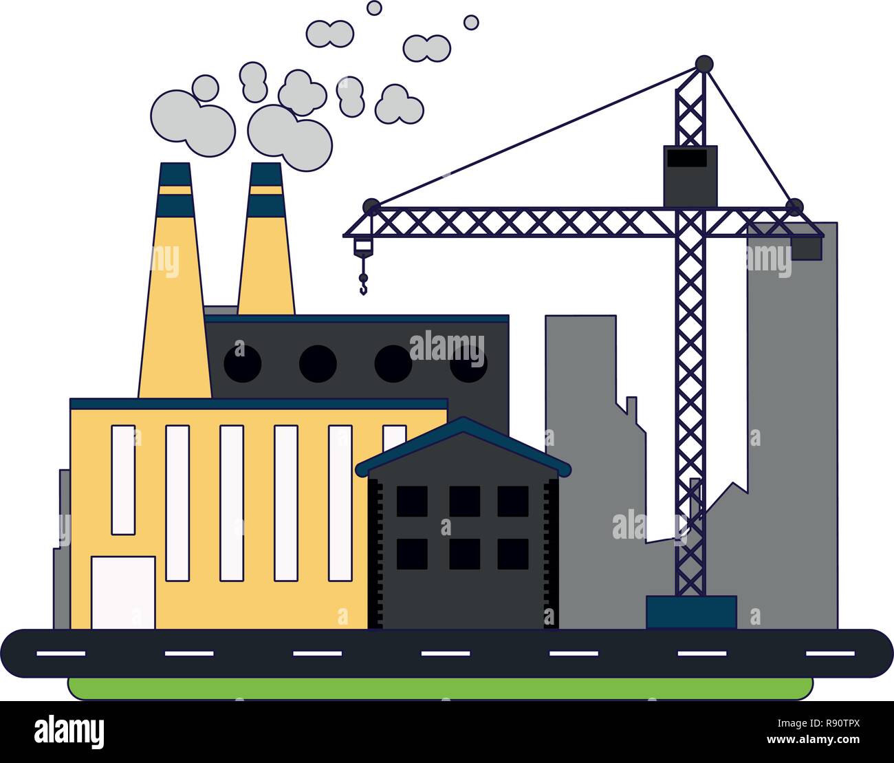 Factory on the street Stock Vector Image & Art - Alamy