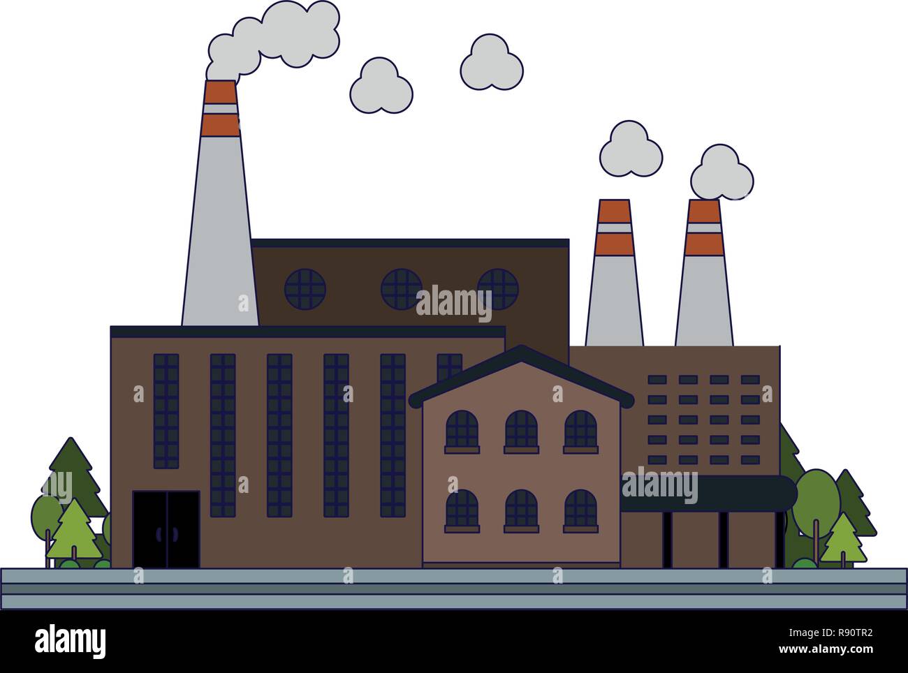 Factory on the street Stock Vector Image & Art - Alamy