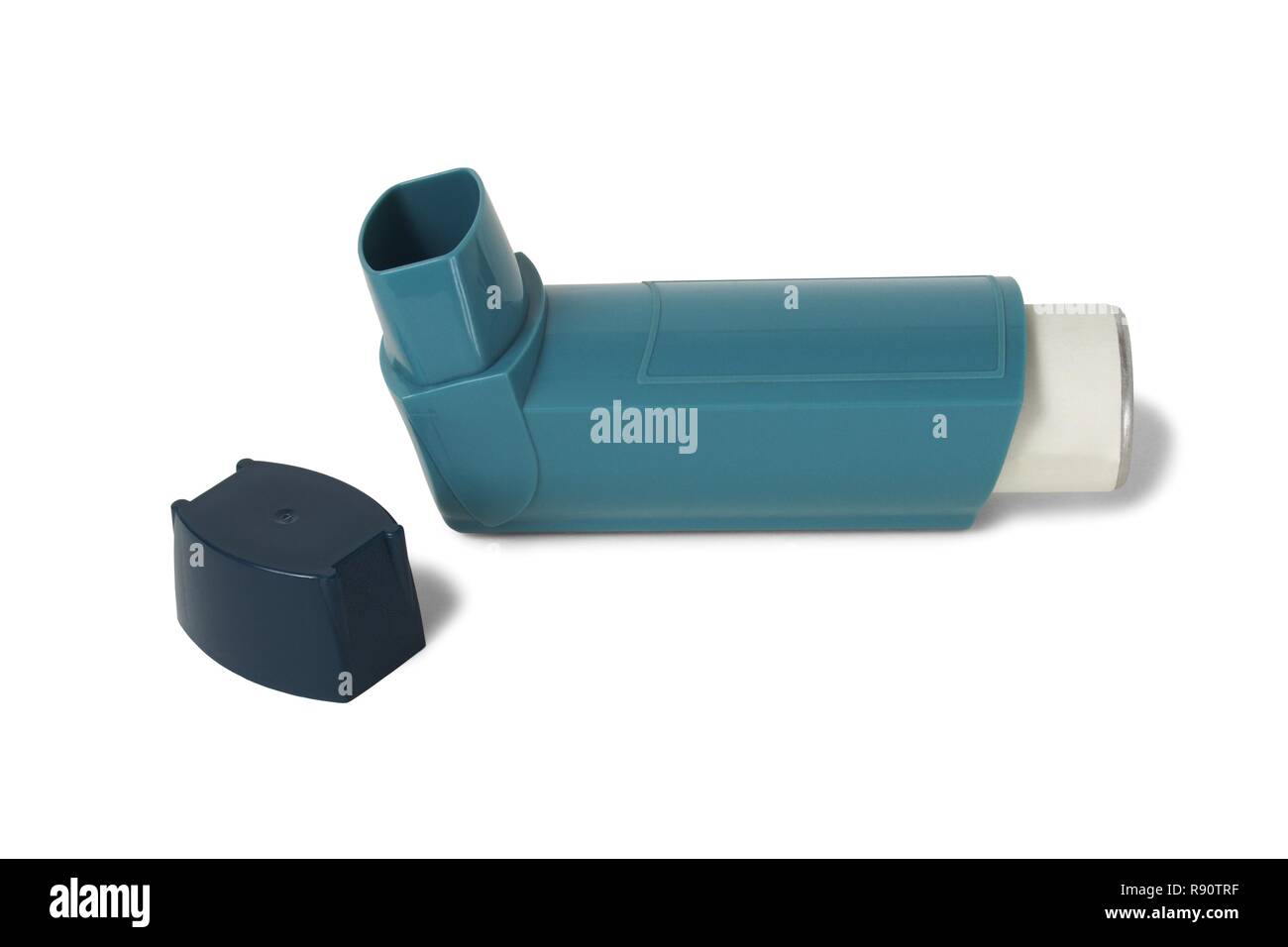 Asthma inhaler isolated on white background Stock Photo - Alamy