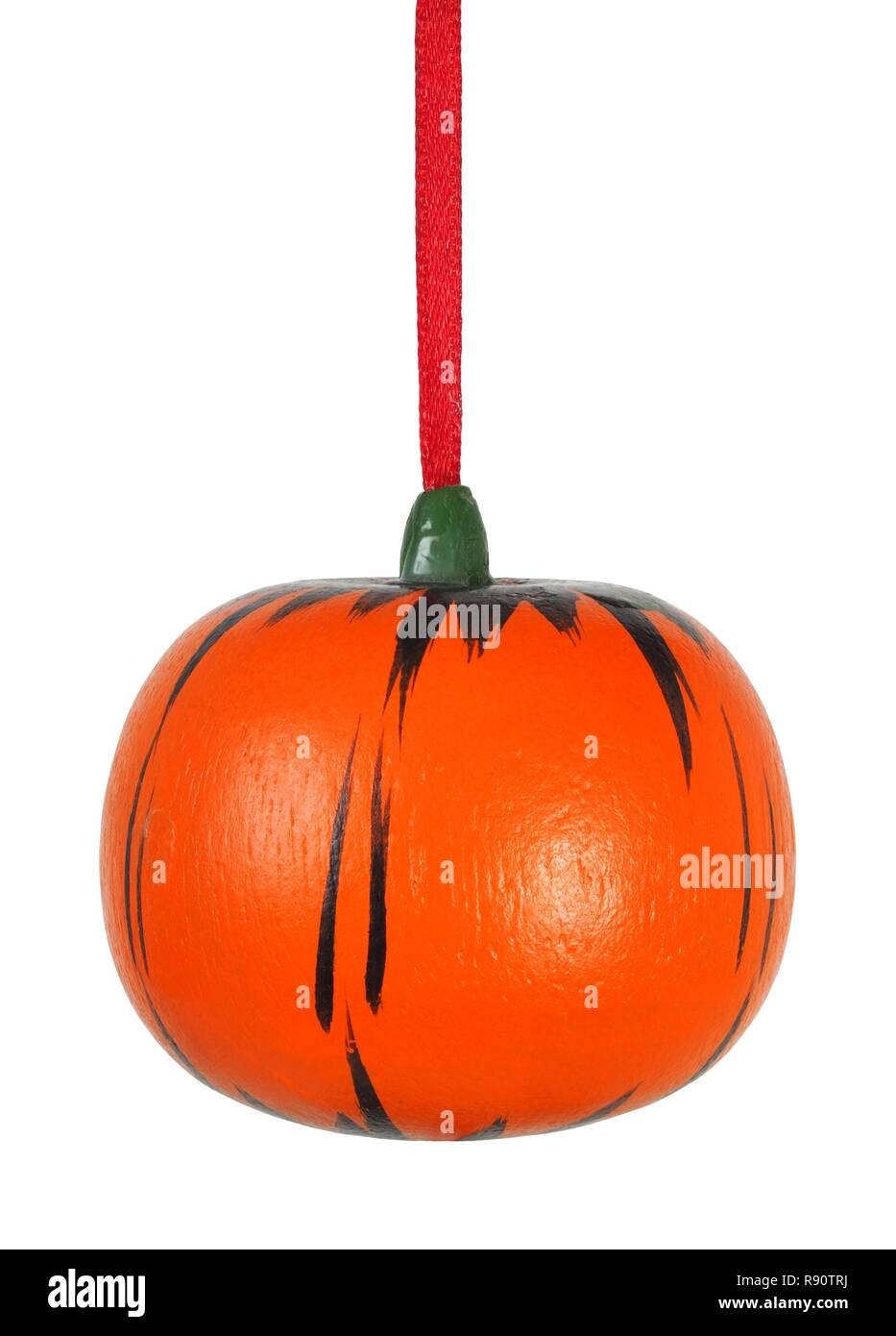 Pumpkin as Christmas tree decoration isolated on white background Stock ...