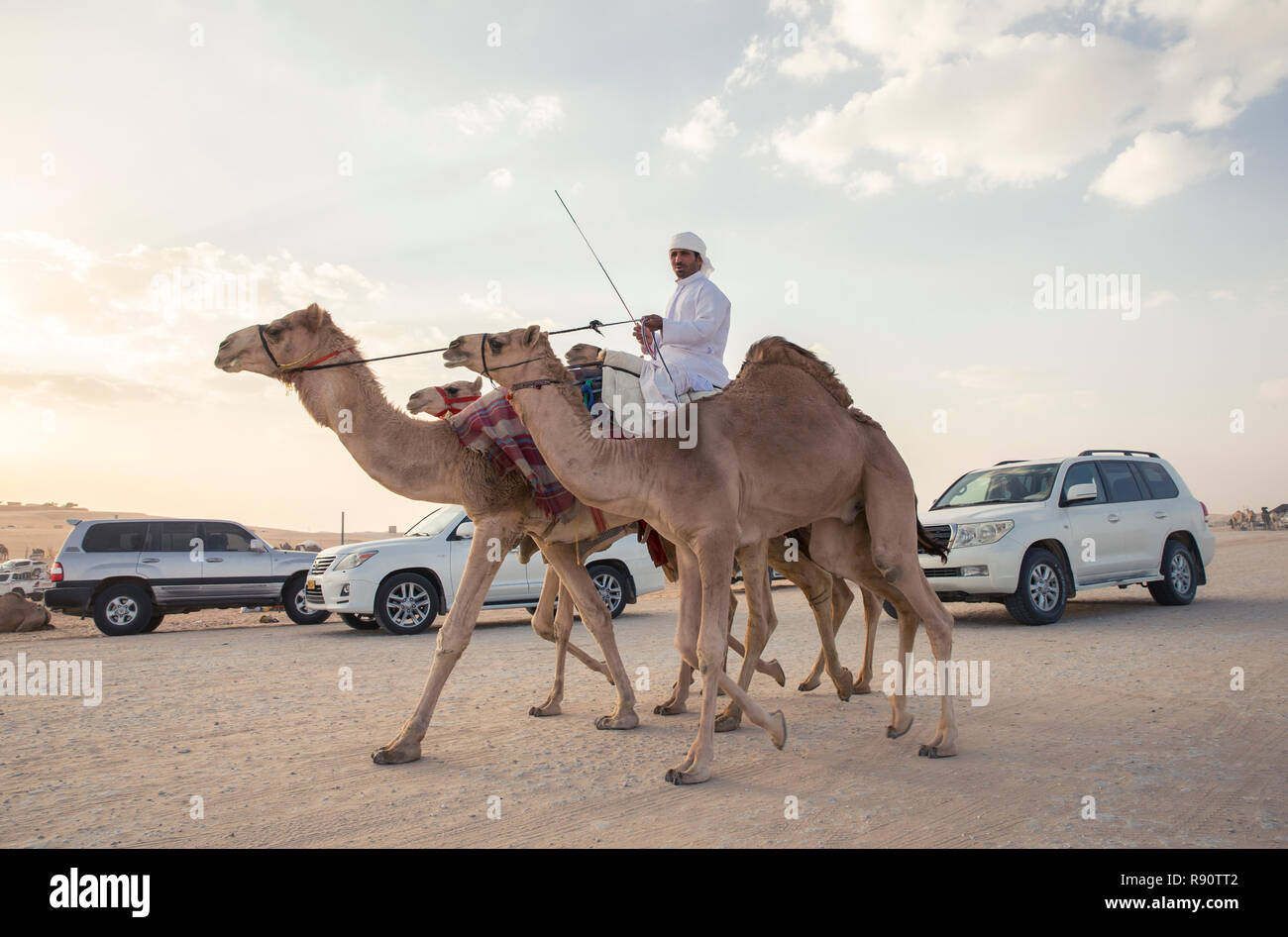 Madinat Zayed, United Arab Emirates, December 15th, 2017: arab man with ...