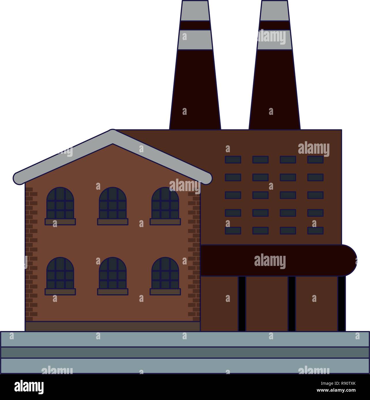 Factory on the street Stock Vector Image & Art - Alamy