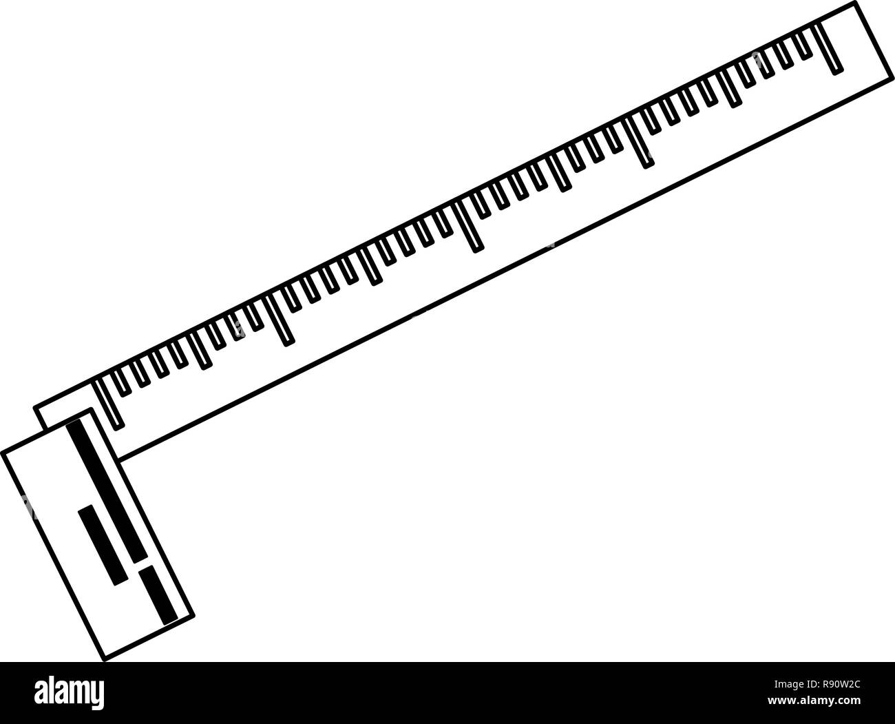 measure tape tool equipment black and white Stock Vector Image & Art ...