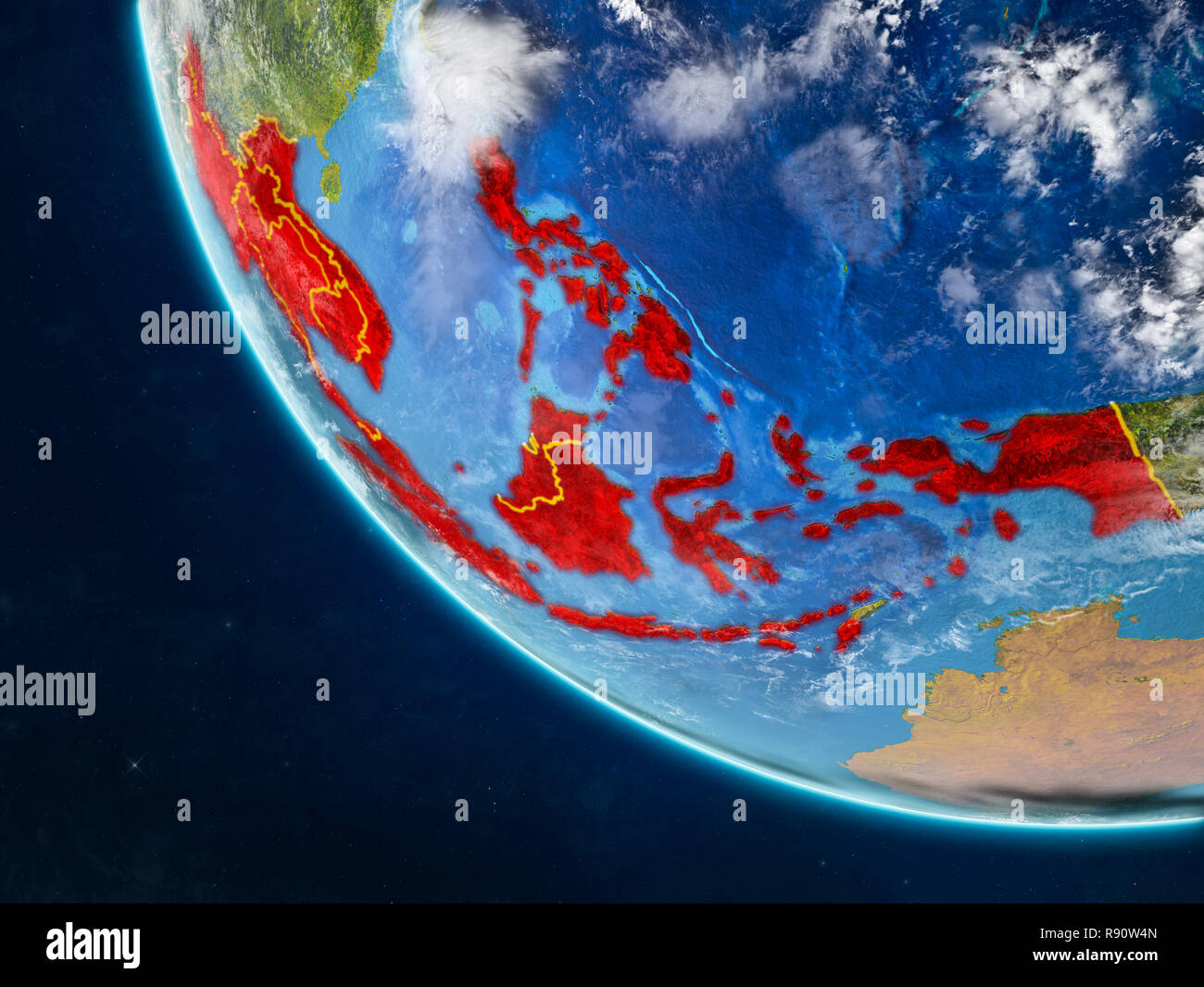 Asean countries map hi-res stock photography and images - Alamy