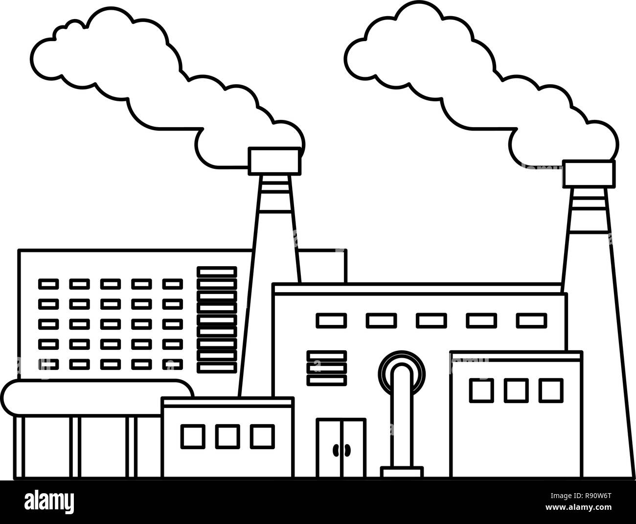 Factory Clipart Black And White Assembly Line Production Line