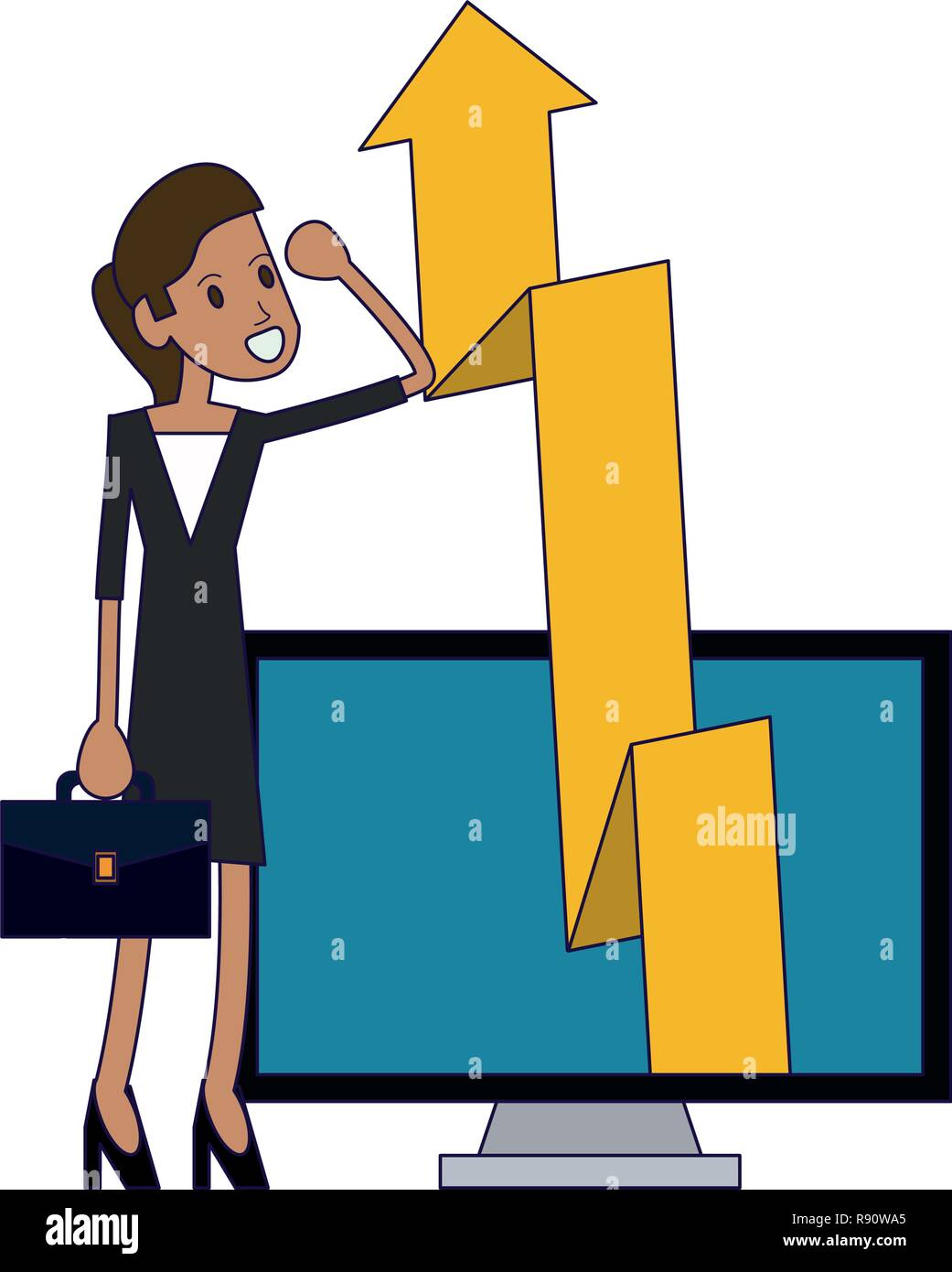 Businesswoman successful cartoon Stock Vector Image & Art - Alamy