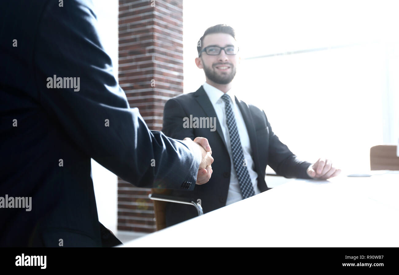 business handshake . photo with copy space Stock Photo - Alamy