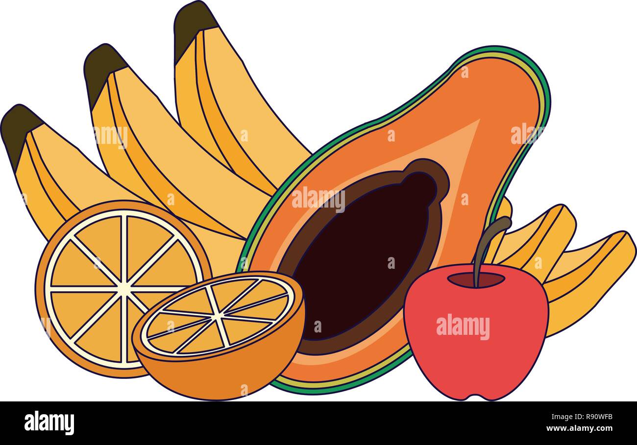 delicious fruits cartoon Stock Vector Image & Art - Alamy