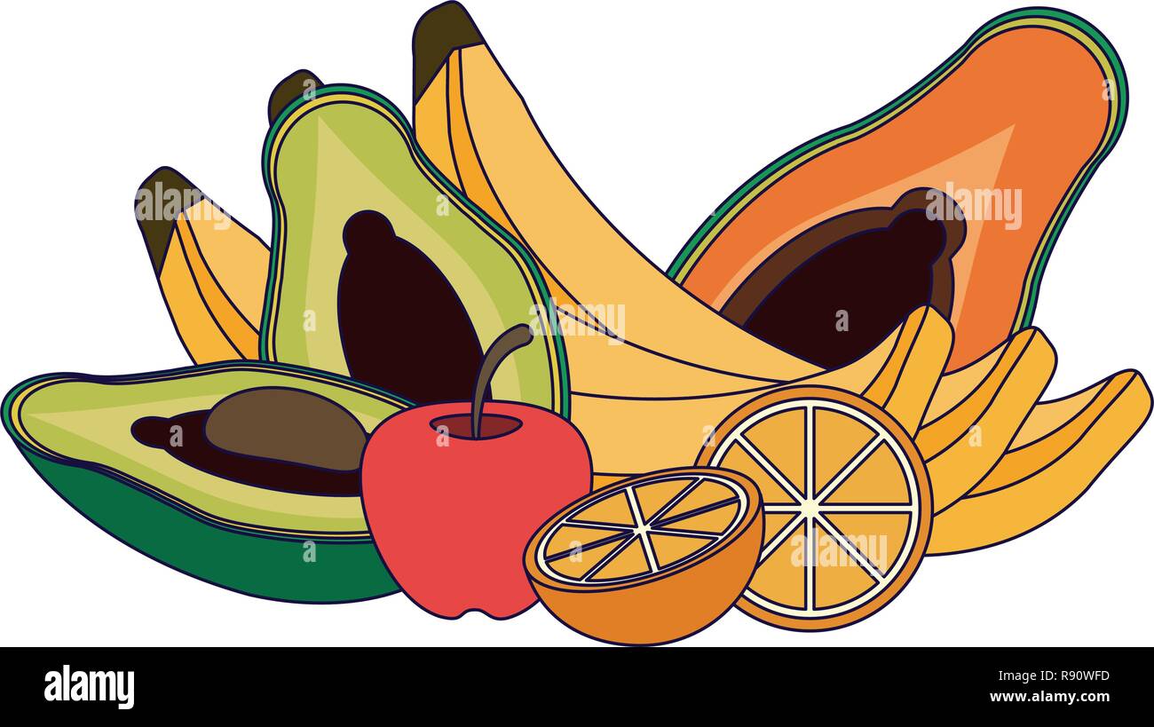 delicious fruits cartoon Stock Vector Image & Art - Alamy