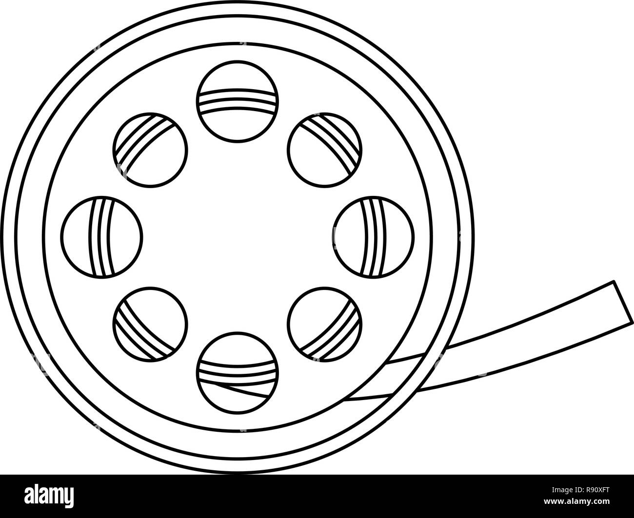 cinema rolling reel in black and white Stock Vector Image & Art - Alamy