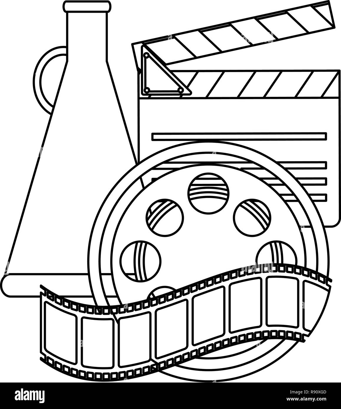 Cinema and movies concept in black and white Stock Vector Image & Art ...