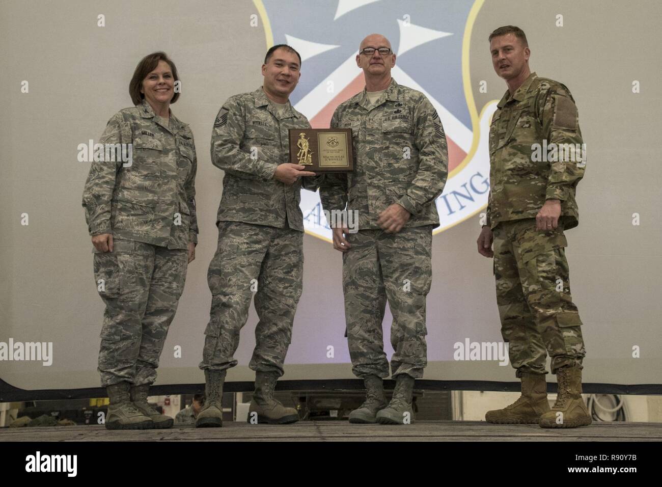 The 179th Airlift Wing conducts an All Call December 8, 2018 at the ...