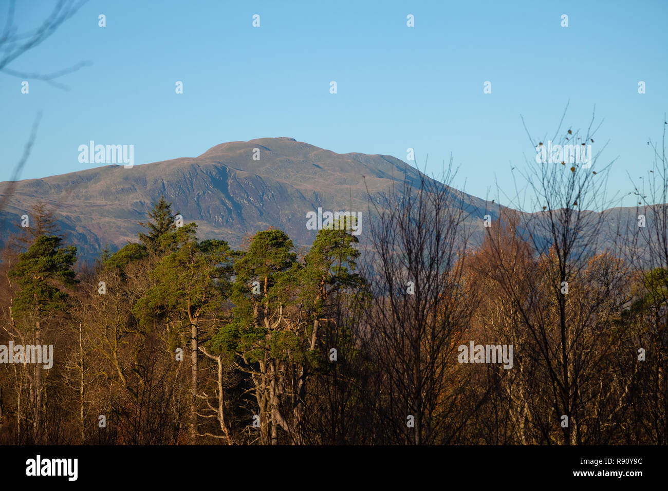 Looking to the summit of ben Ledi from Callander Scotland Stock Photo ...