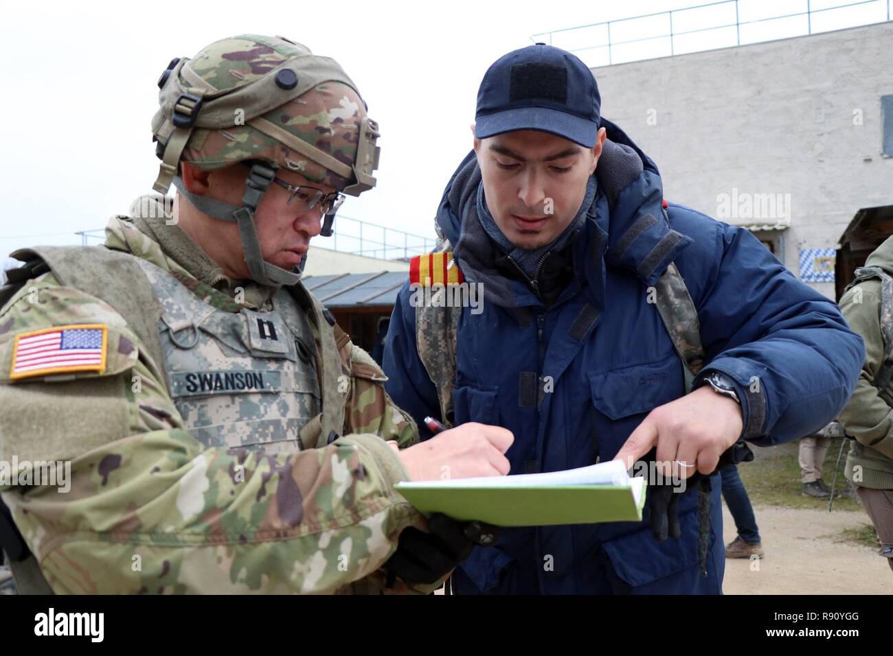 Army Capt. Timothy Swanson, a communications support officer with the ...