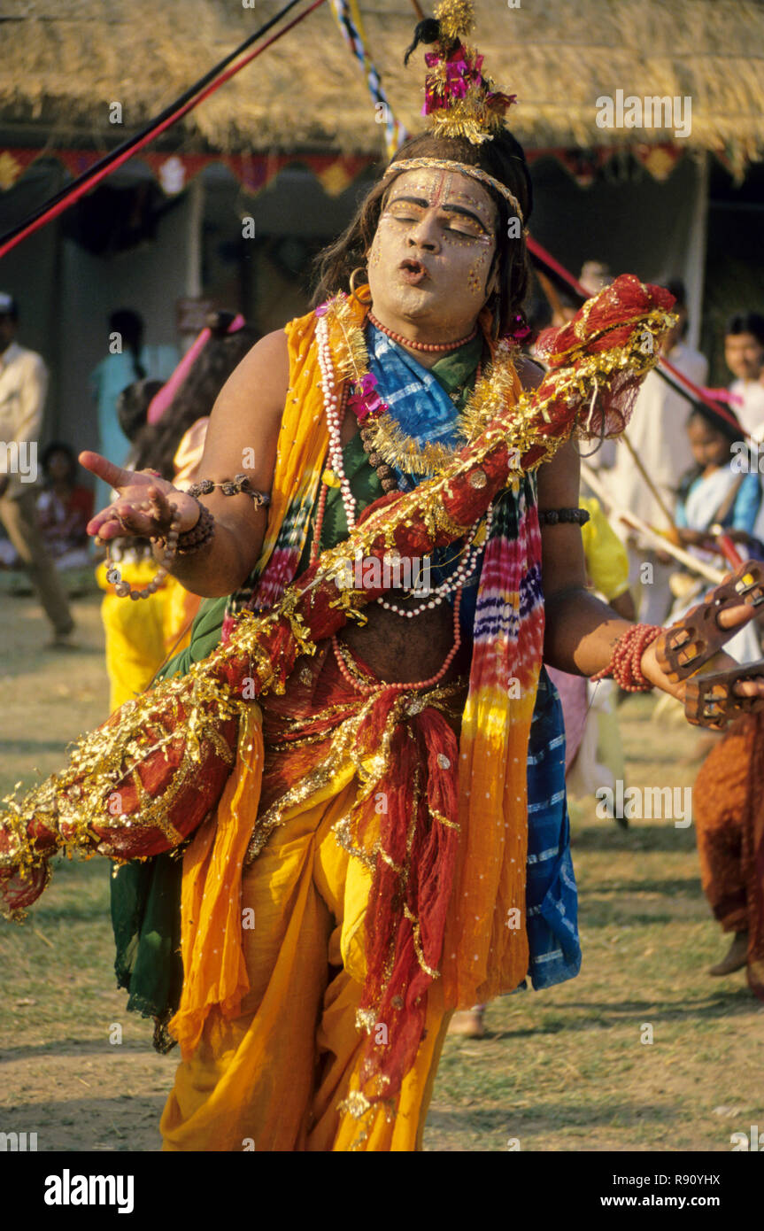 Man performing Narad god saint Stock Photo - Alamy