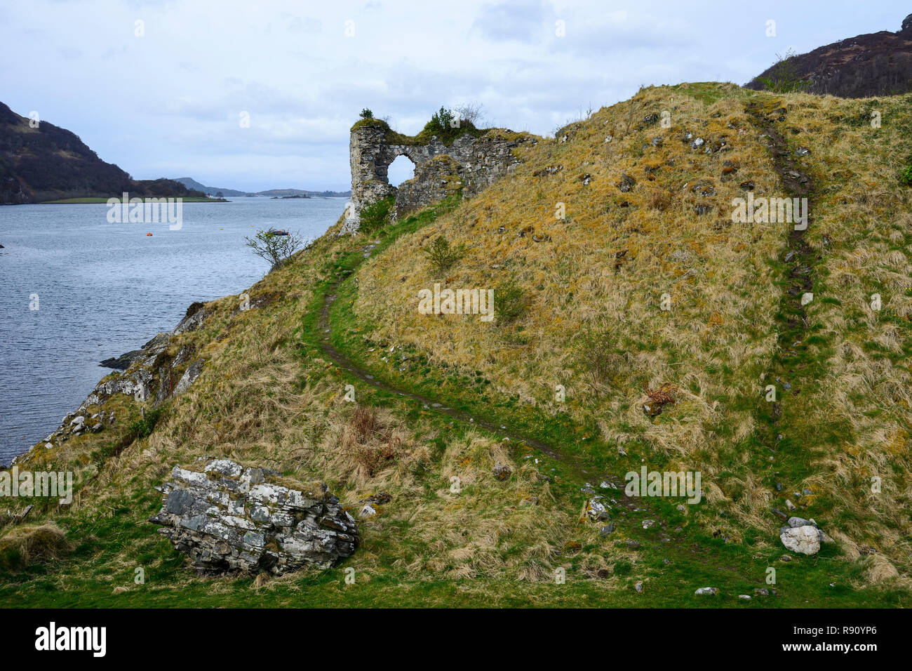 Strome Castle overlooking Loch Carron, Wester Ross, Highland Region ...