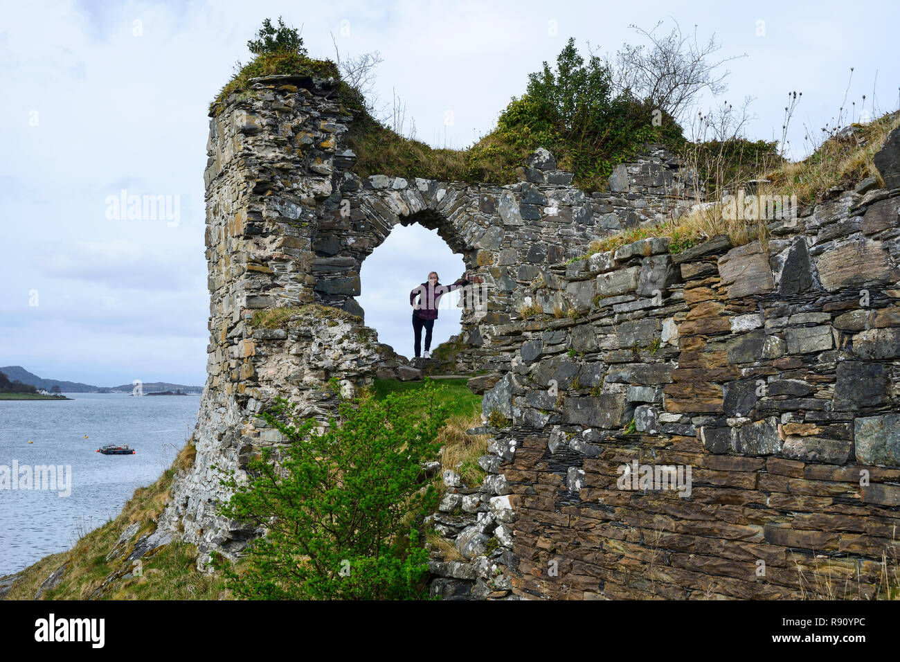 Strome Castle overlooking Loch Carron, Wester Ross, Highland Region ...