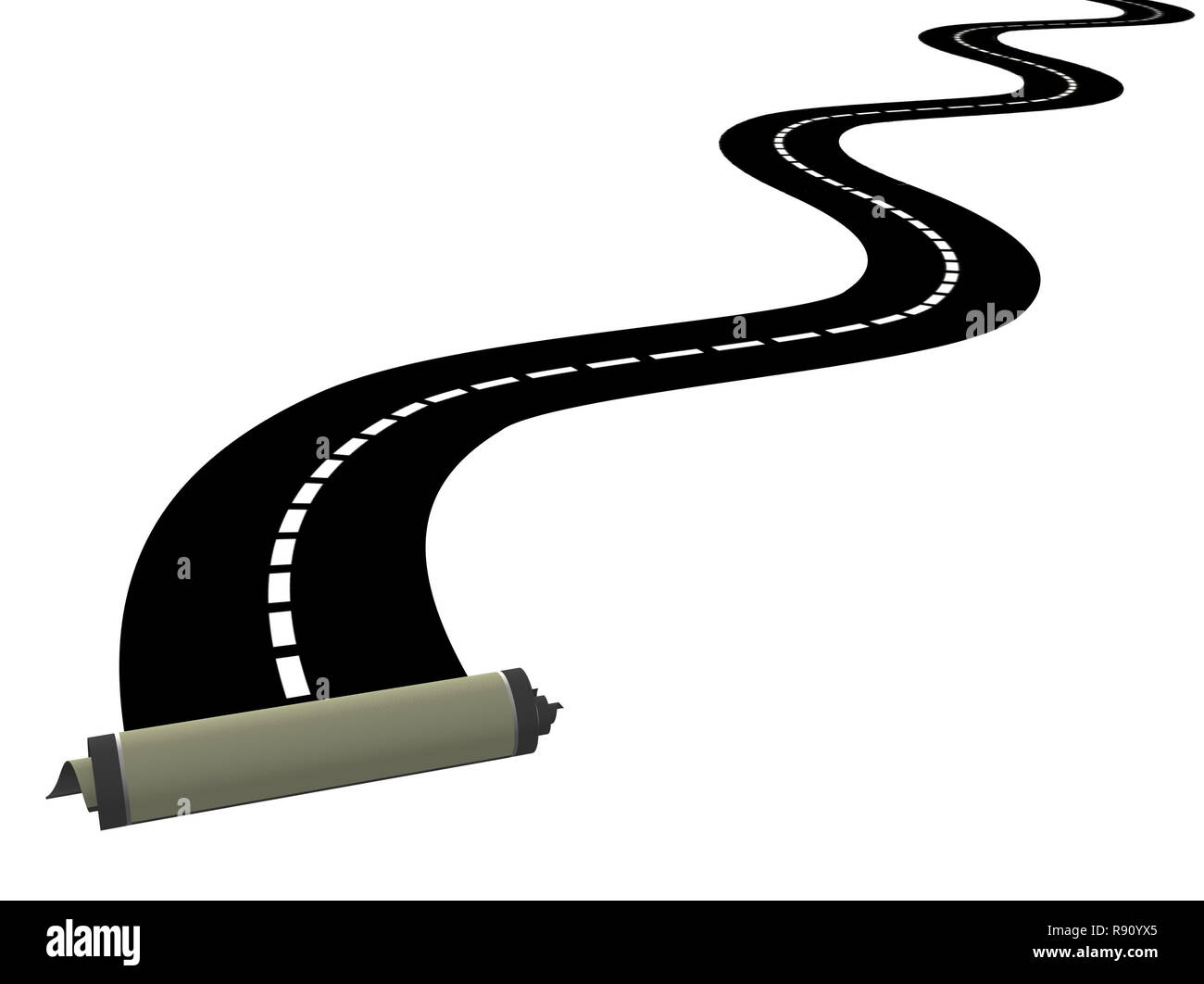 Isolated asphalt road - 3d render Stock Photo - Alamy