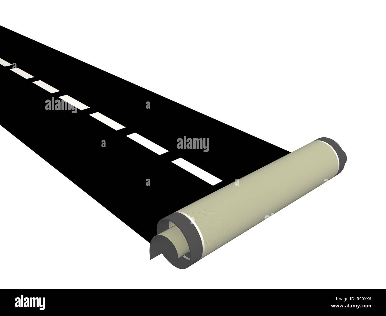 Isolated asphalt road - 3d render Stock Photo - Alamy