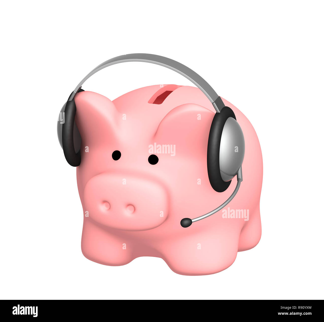 Piggy bank and headphone - 3d render Stock Photo - Alamy