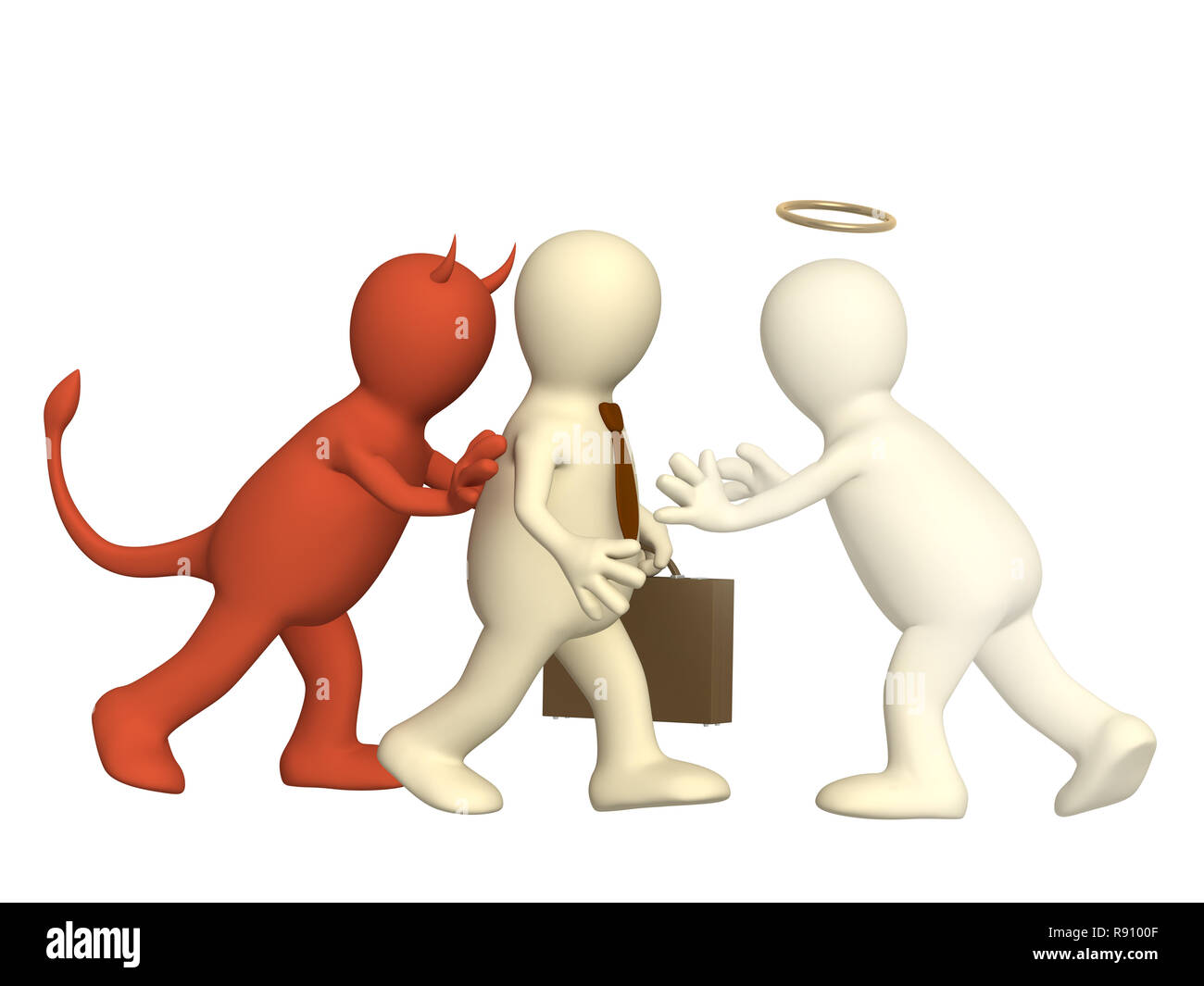 Conceptual image - an opposition of angel and devil Stock Photo - Alamy