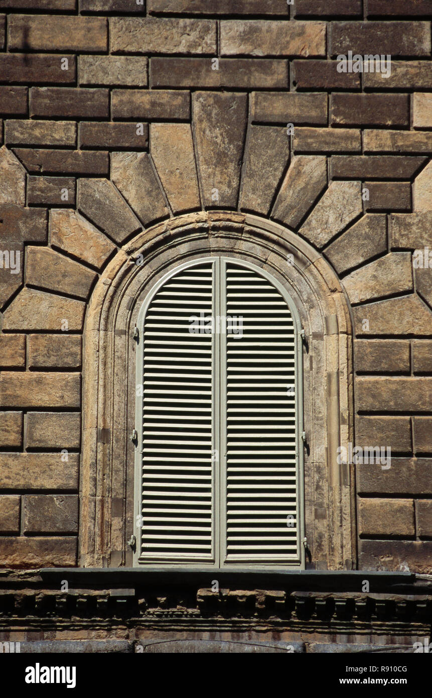 window frame in stone wall, florence, italy Stock Photo - Alamy