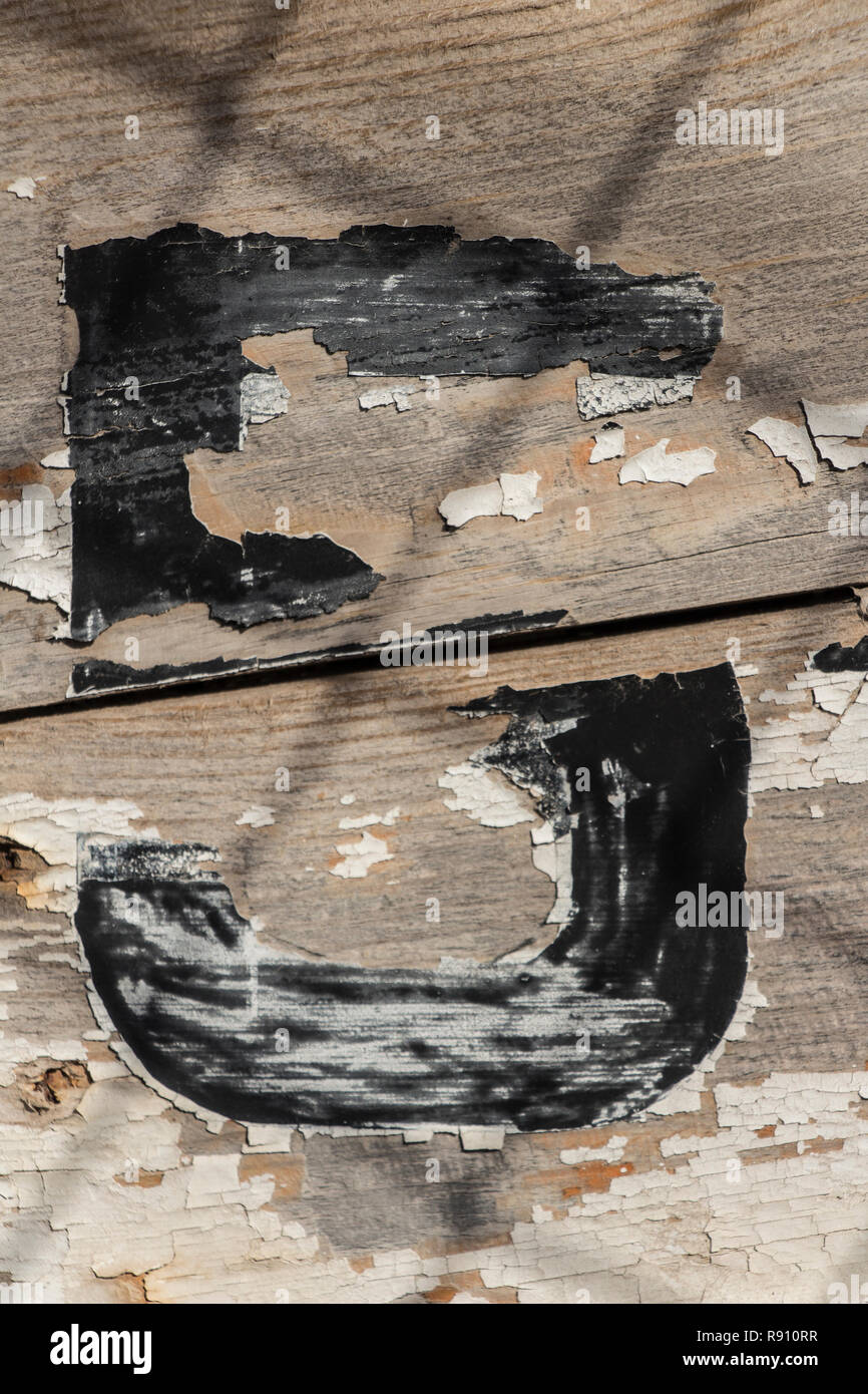 black number painted on wood background, number five, number 5 Stock ...