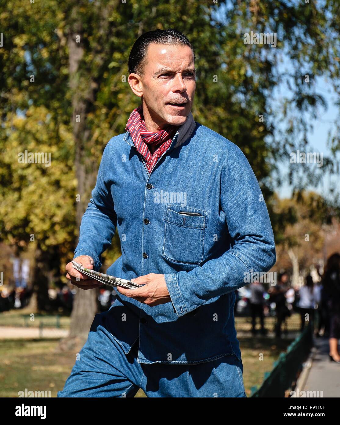 PARIS, France- September 27 2018: Markus Ebner on the street during the ...