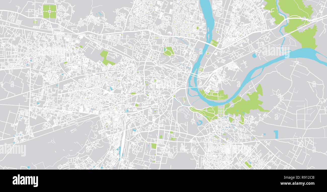 Urban vector city map of Agra, India Stock Vector Image & Art - Alamy