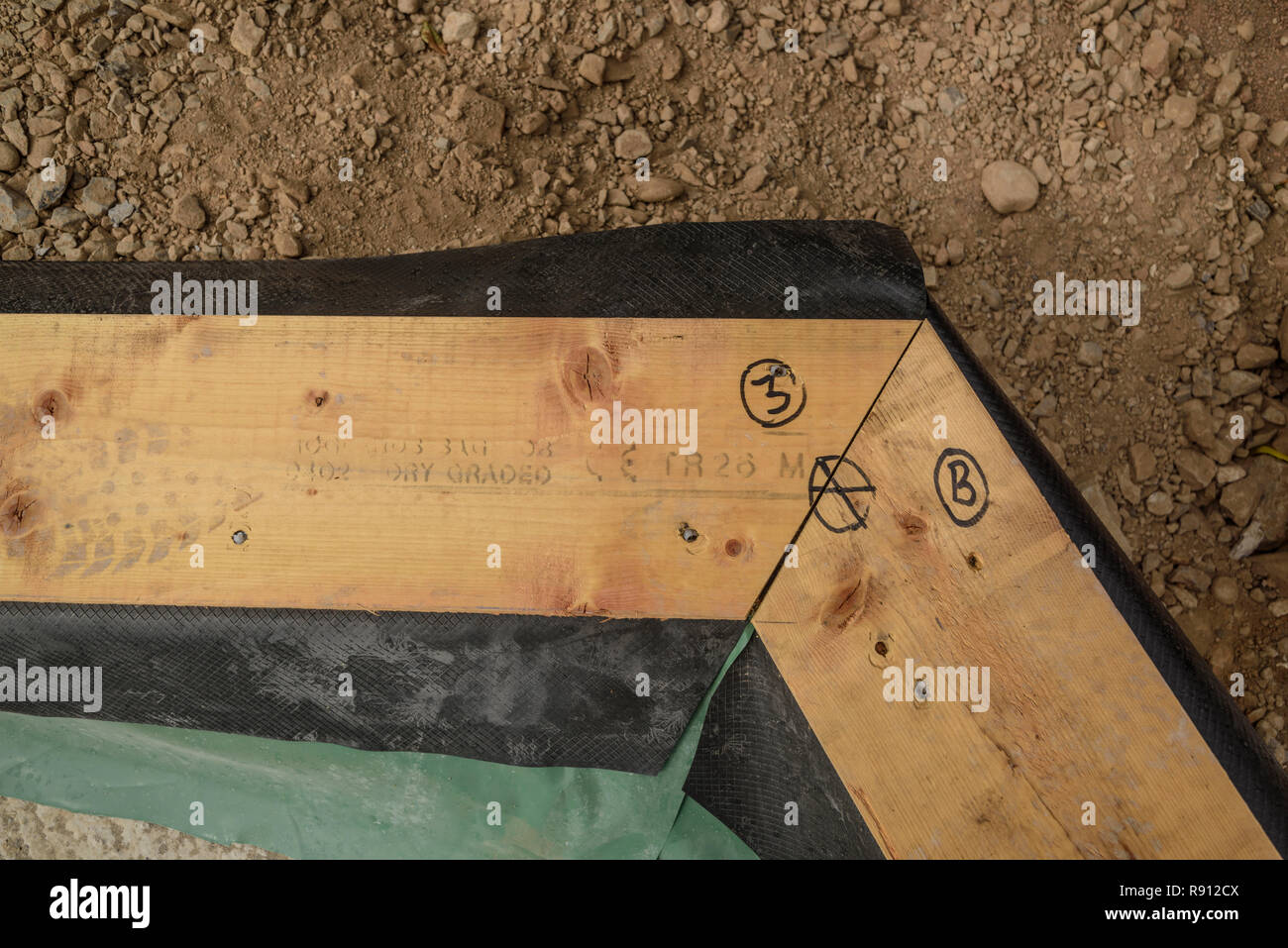 Abstract detail view of concrete slab on a building site Stock Photo ...