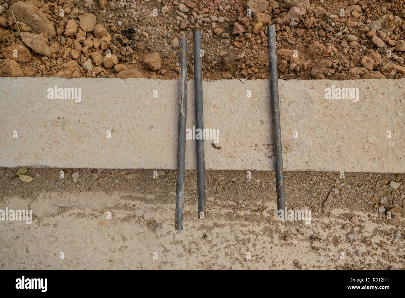 Abstract detail view of concrete slab on a building site Stock Photo ...