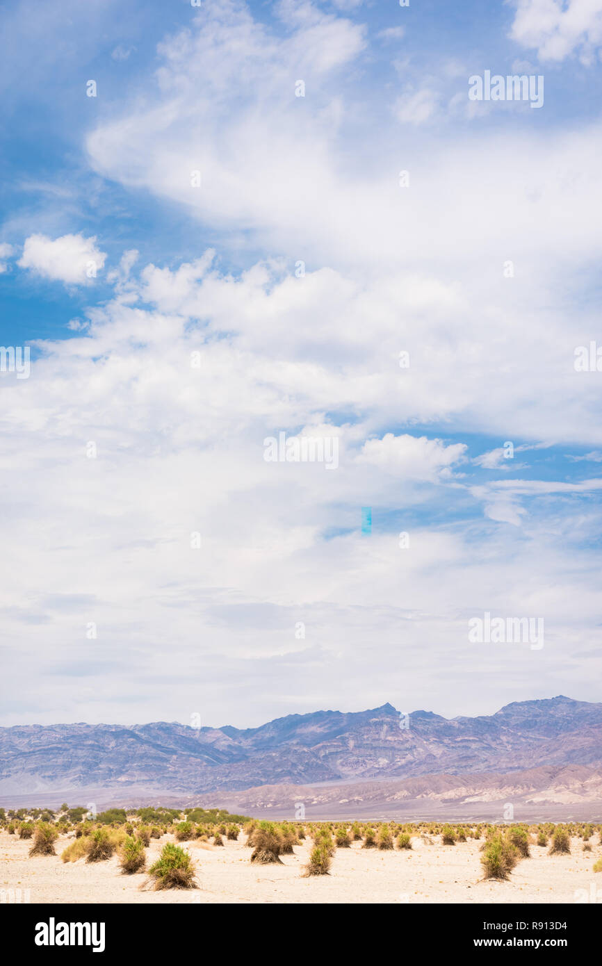 Negative space view of Death Valley National Park desert scenery Stock ...