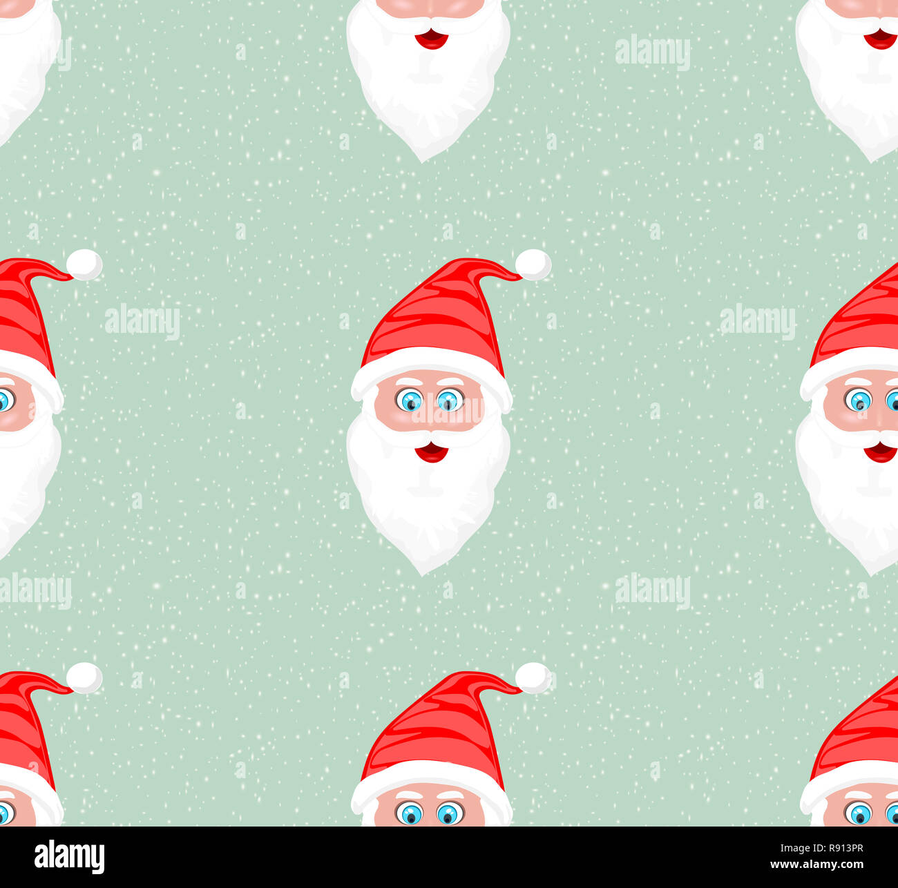 High Resolution illustration seamless pattern of Santa Claus face ...