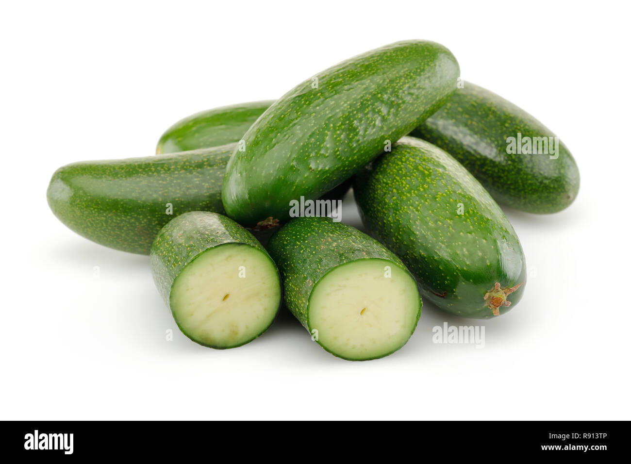 Fresh seedless avocados isolated on white background. Studio shot Stock ...