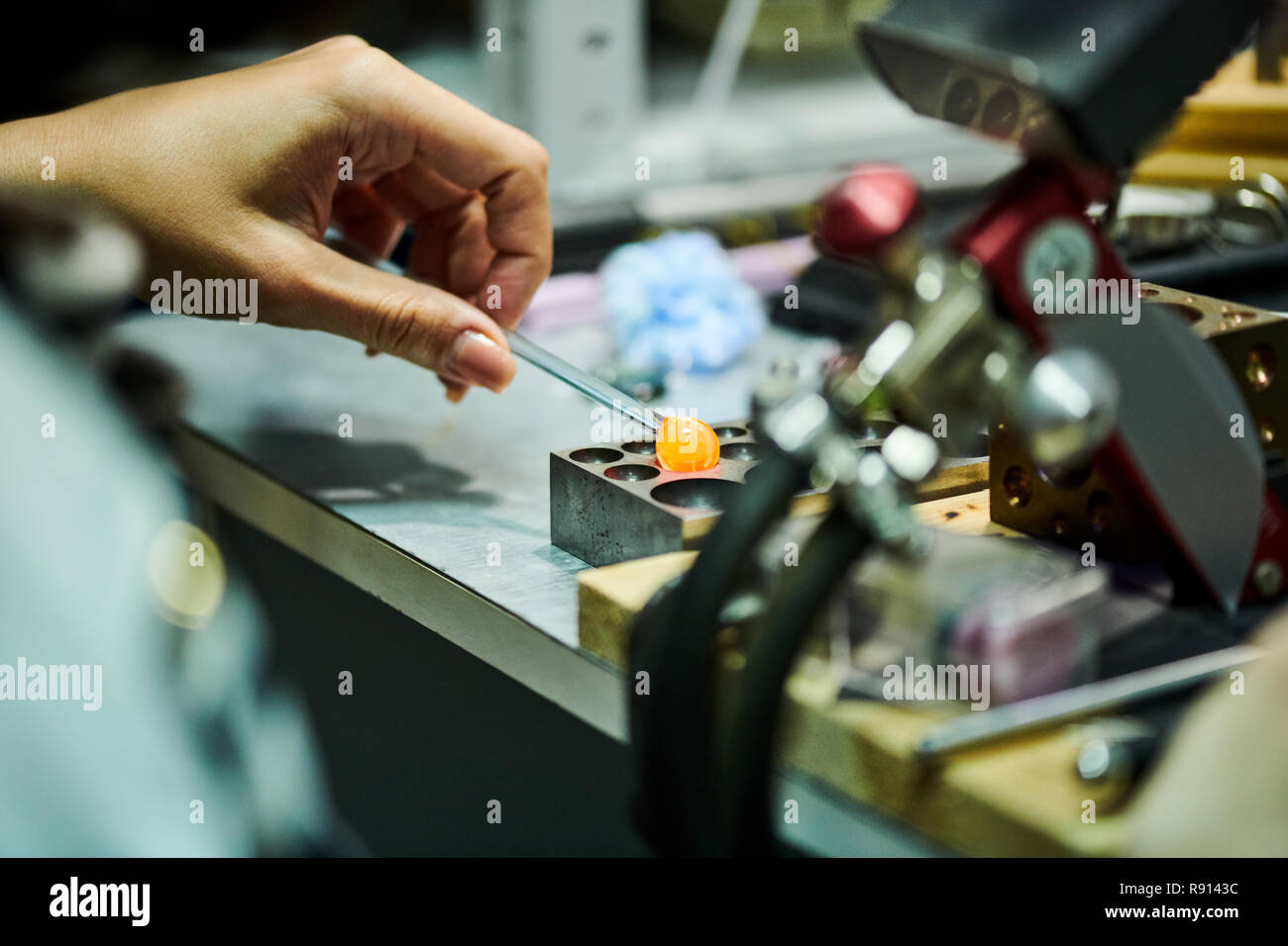 Woman Shaping Glass Stock Photo - Alamy