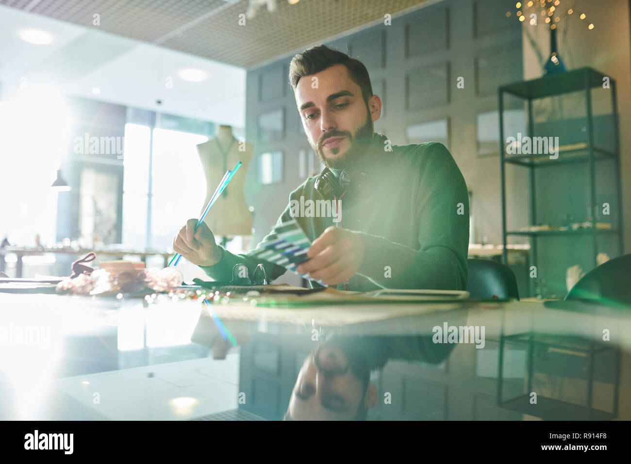Creative Man at Workplace Stock Photo - Alamy