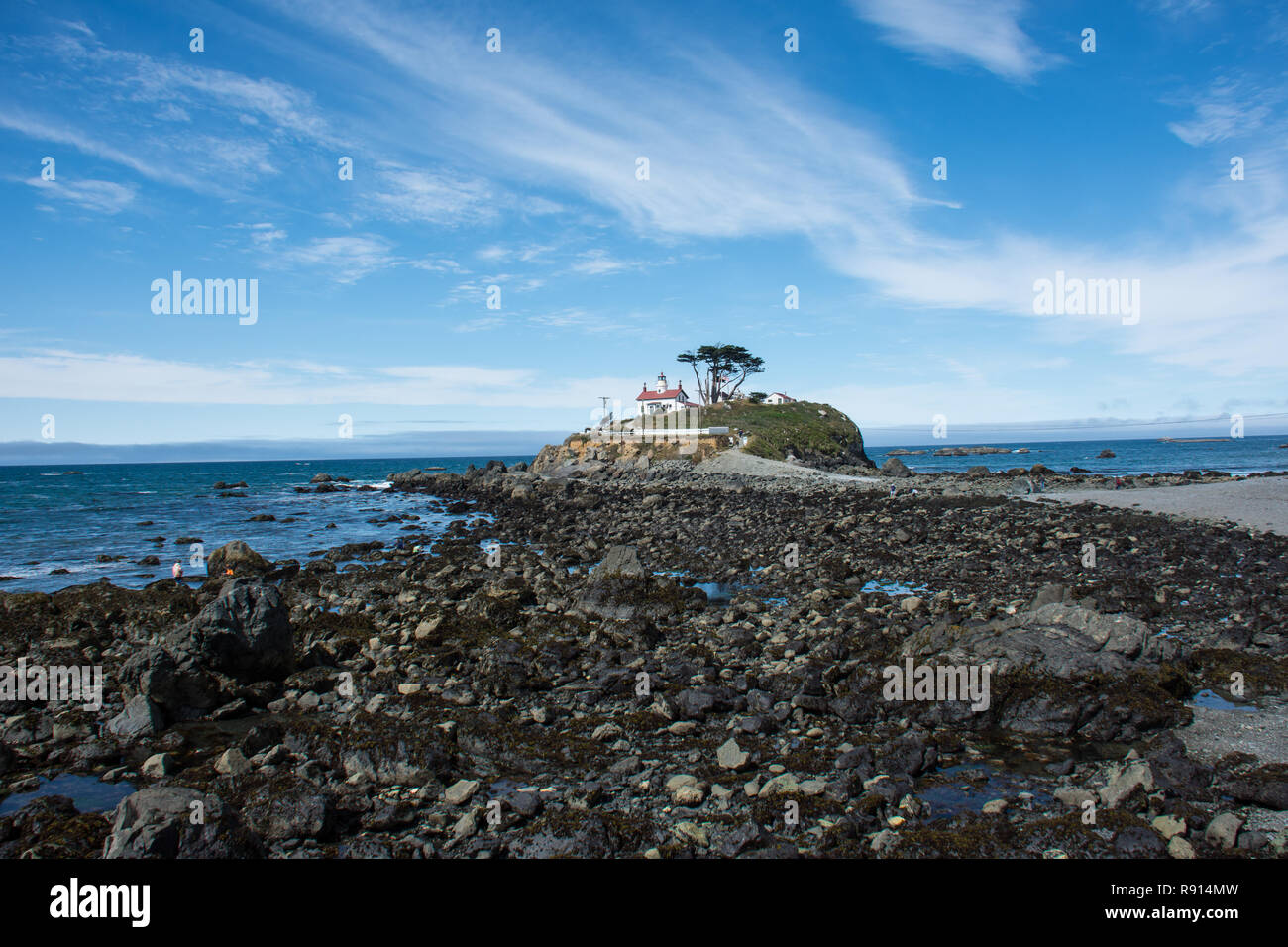 Battery Point Lighthouse in Crescent City California. Extra sky ...