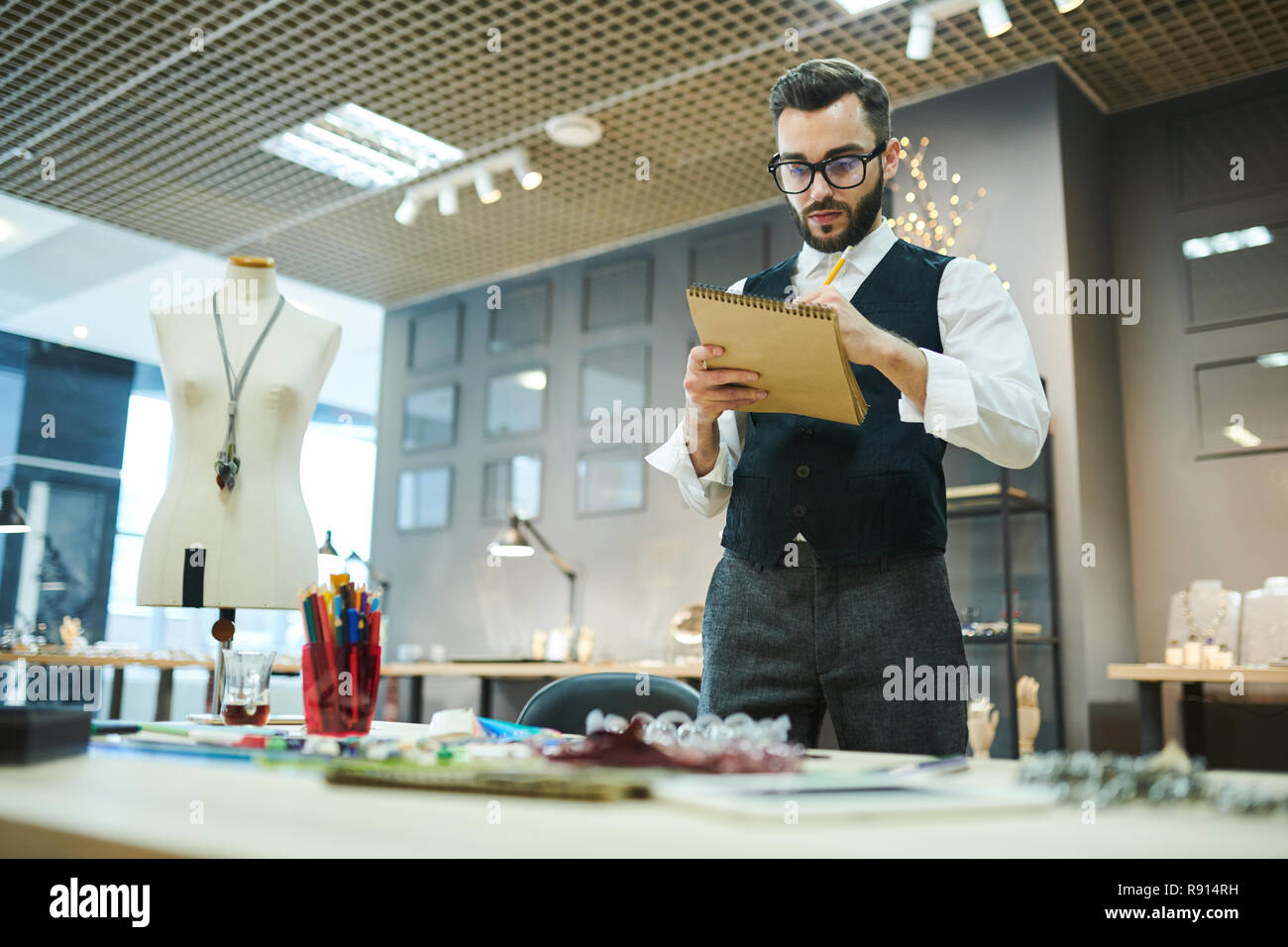 Male Designer Creating Jewelry Stock Photo - Alamy