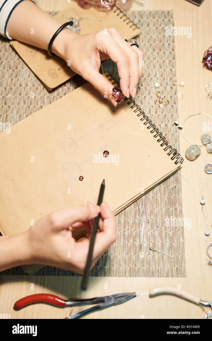 Artist Creating Jewelry Close up Stock Photo - Alamy
