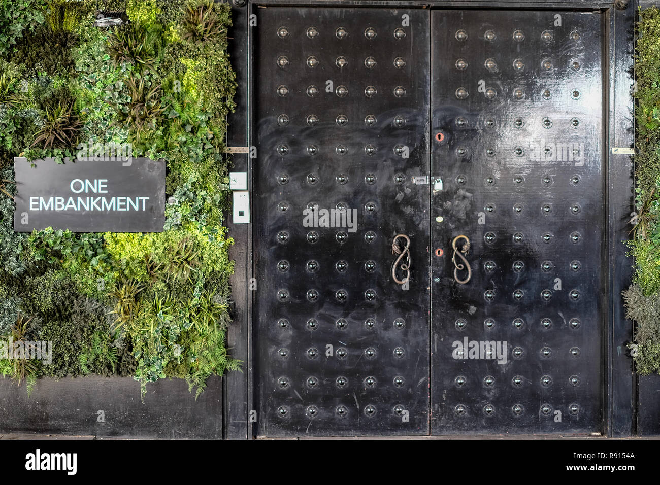 London, UK, 25 Jan 2018: The entrance door to One Embankment, an event ...