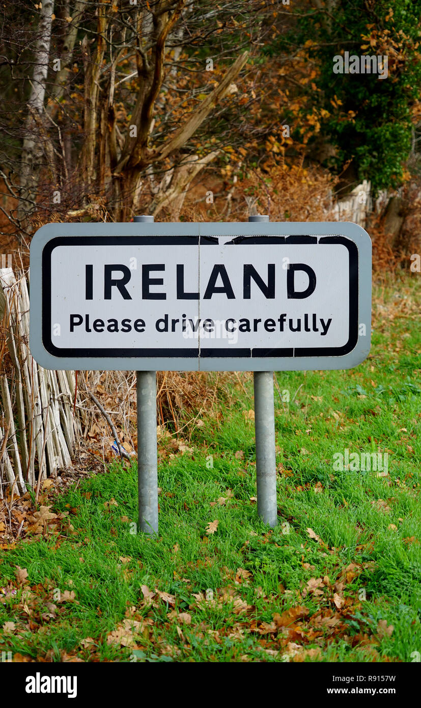 The Ireland village sign Stock Photo - Alamy