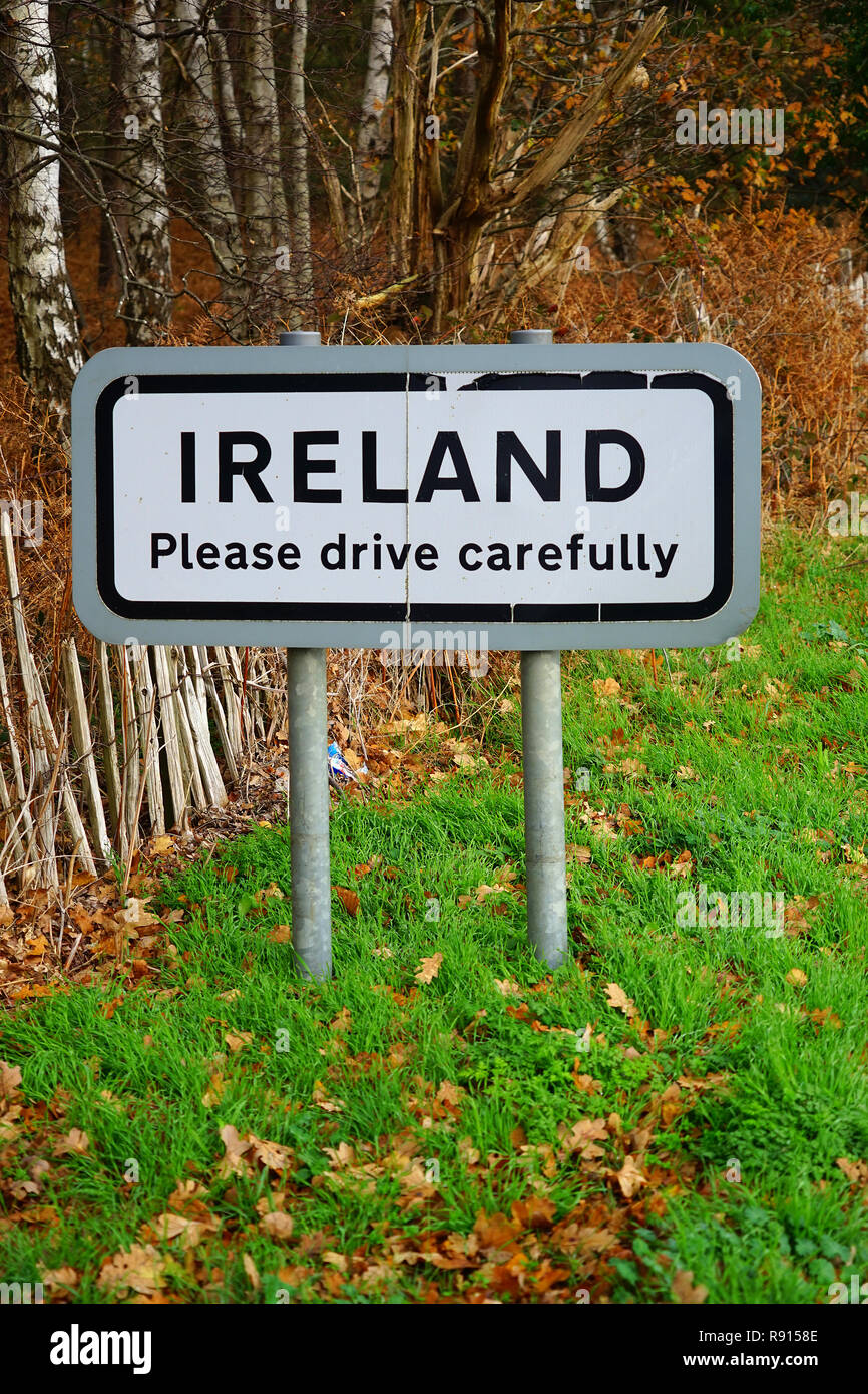 The Ireland village sign Stock Photo - Alamy