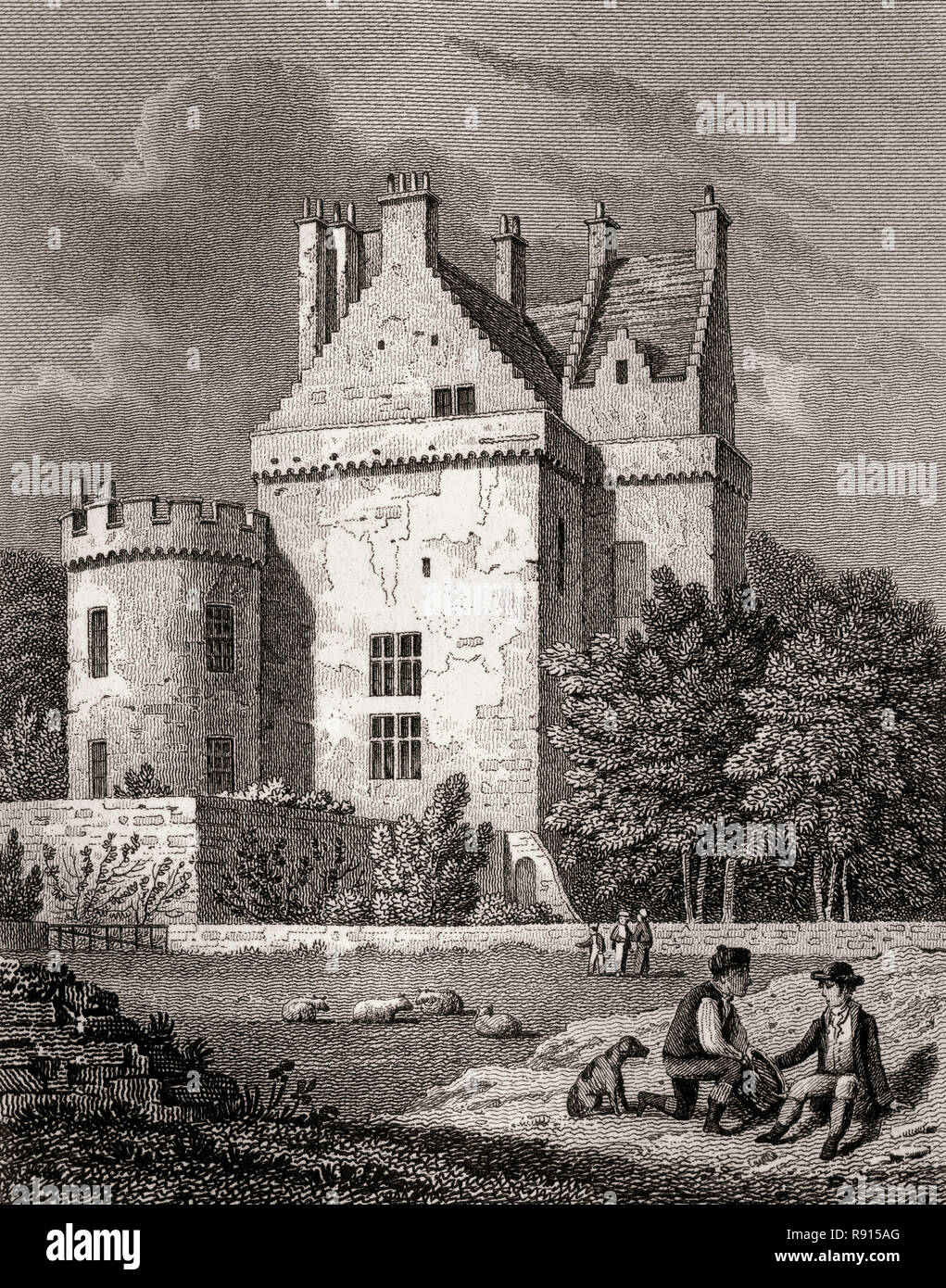 Edinburgh university scotland illustration 19th nineteenth century hi ...